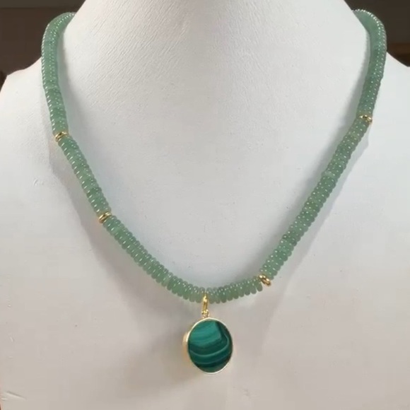 Jewelry | New Mayamar Beaded Jade Malachite Pendant Necklace | Poshmark